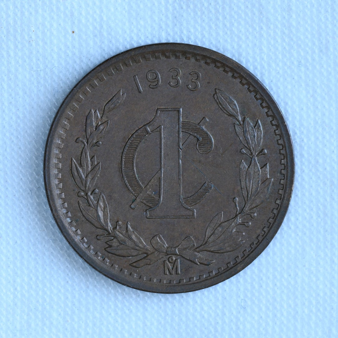 1933 Mexico Un Centavo Bronze Coin estados Unidos Mexicanos - Etsy