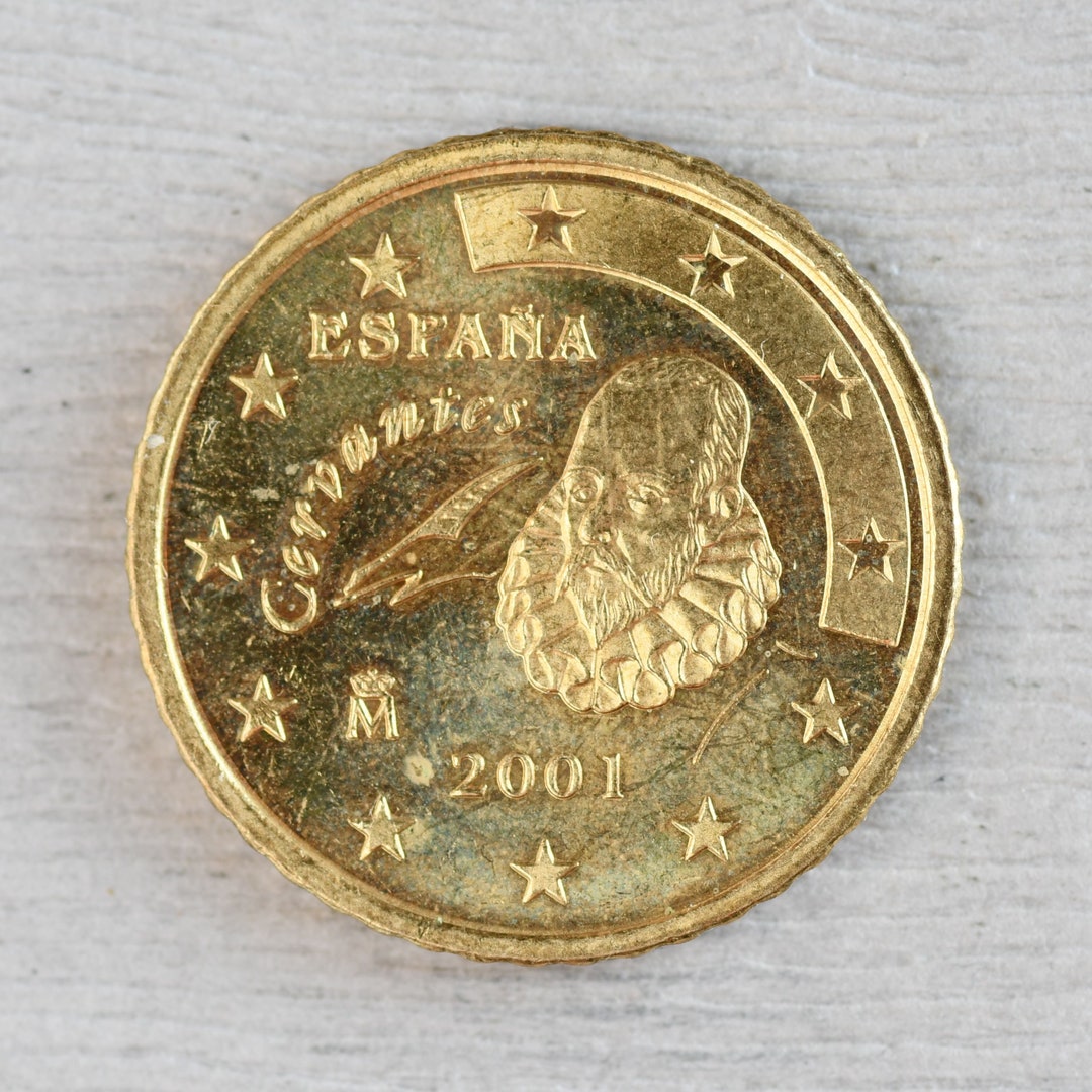 2001 Spain 50 Euro Cent Coin miguel De Cervantes - Etsy
