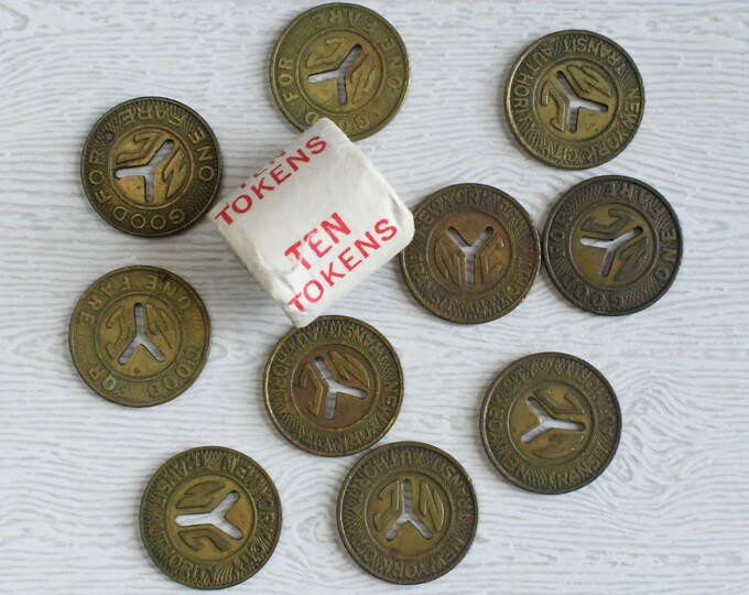 Sealed Roll of Ten 1970 large Y NYC Subway Tokens new York City NYCTA ...