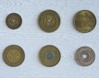 Complete Set of 6 NYC Subway Tokens NYCTA MTA New York City - Etsy