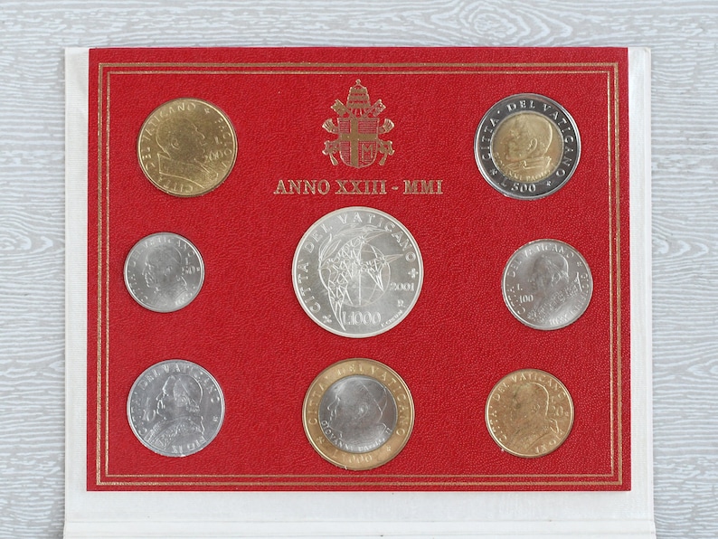 2001 Vatican City Uncirculated 8 Coin Mint Set pope John Paul - Etsy
