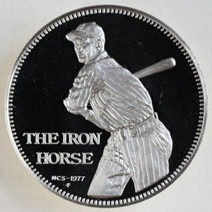 1977 Lou Gehrig "the Iron Horse" (1903-1941) NCS Sterling Silver Proof ...