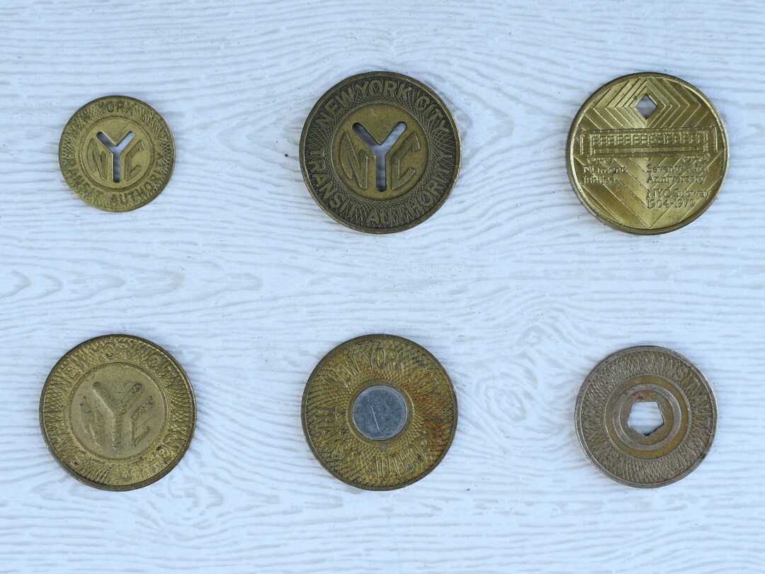 Complete Set of 6 NYC Subway Tokens NYCTA MTA New York City - Etsy