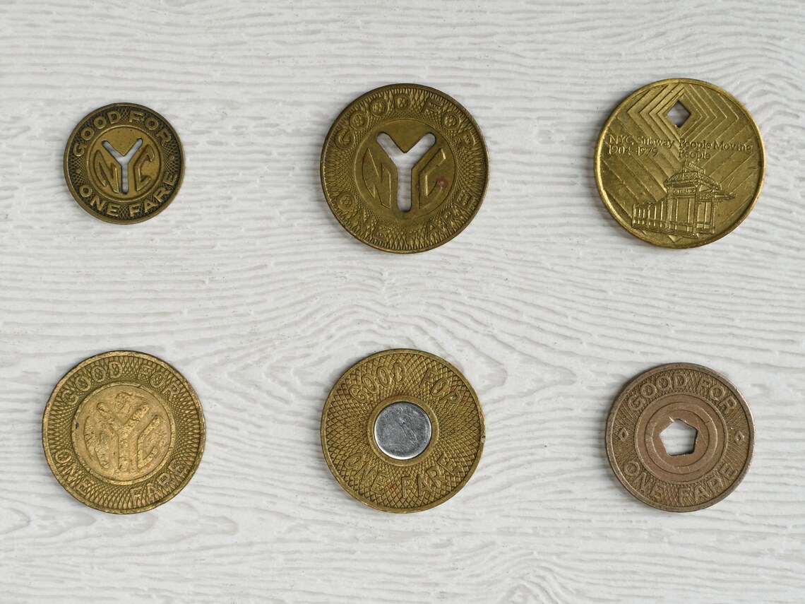 Complete Set of 6 NYC Subway Tokens NYCTA MTA New York City - Etsy