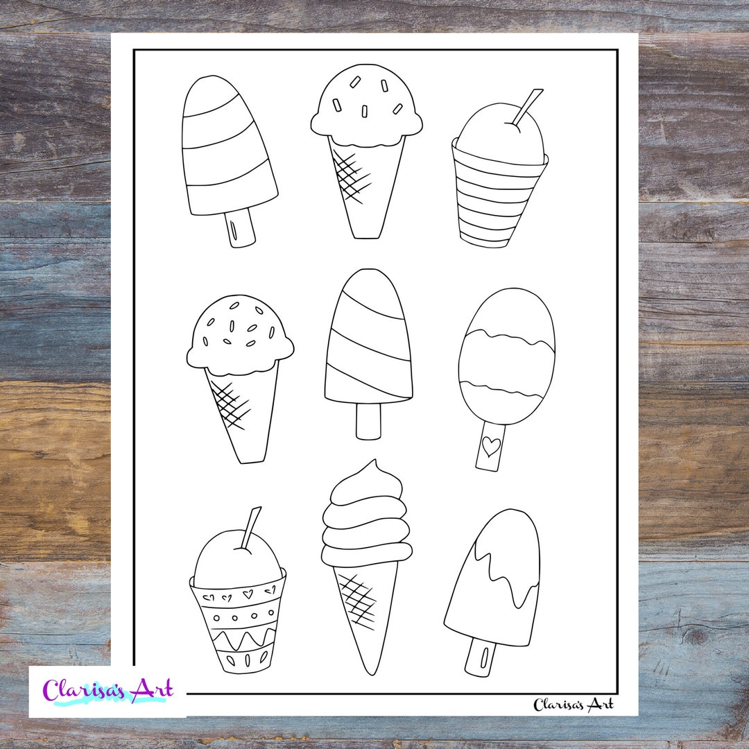 Ice Cream Coloring Page | Fun Coloring Page for Children and Adults ...