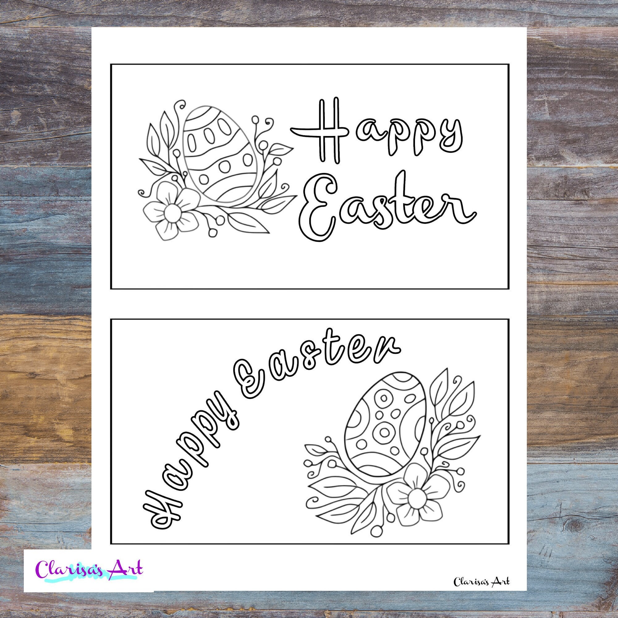 Easter Card Coloring Pages Fun Coloring Page for Children - Etsy