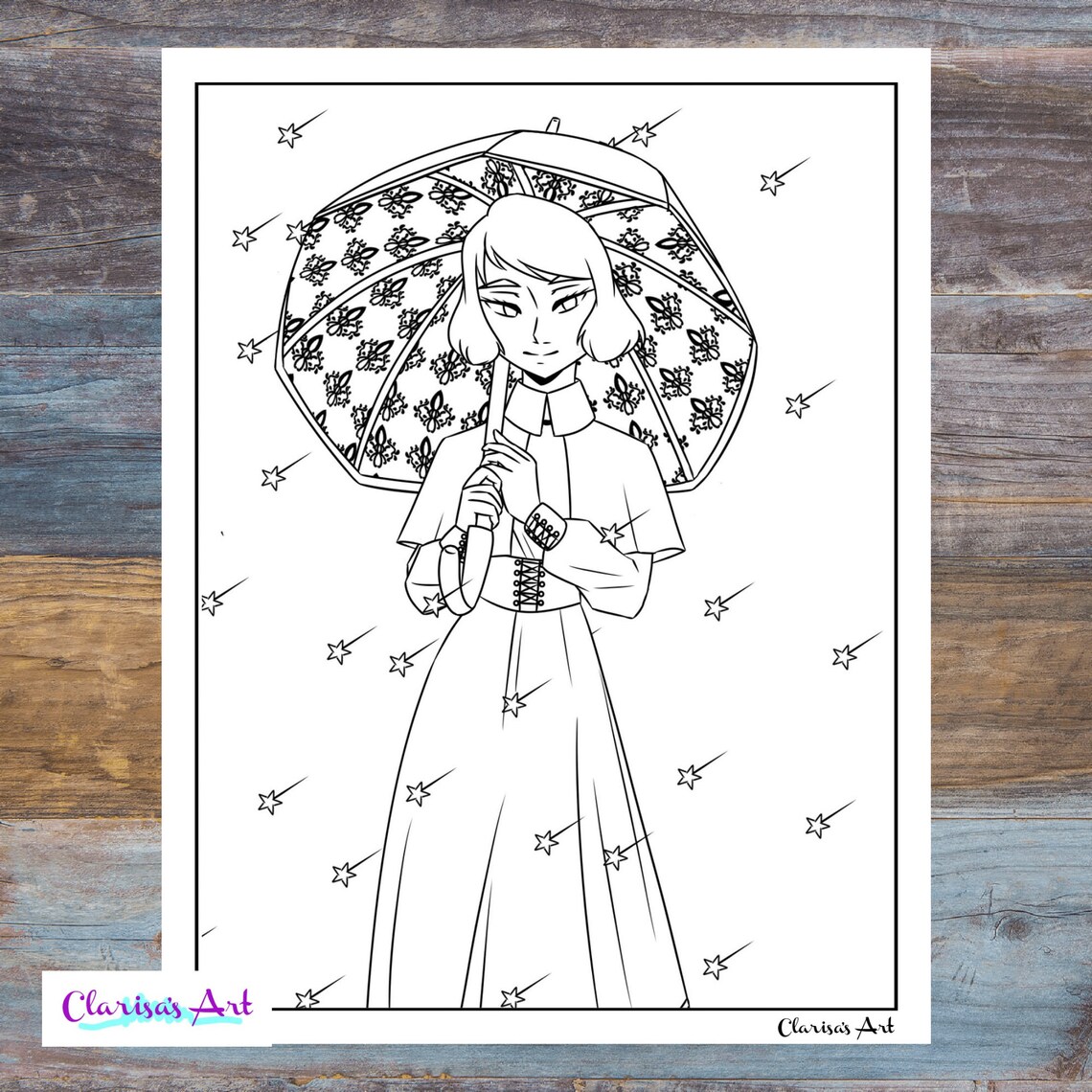 Girl With Umbrella Coloring Page | Fun Coloring Page for Children and ...