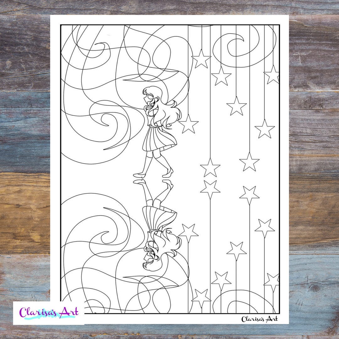 Reflection Coloring Page | Fun Anime Coloring Page for Children and ...