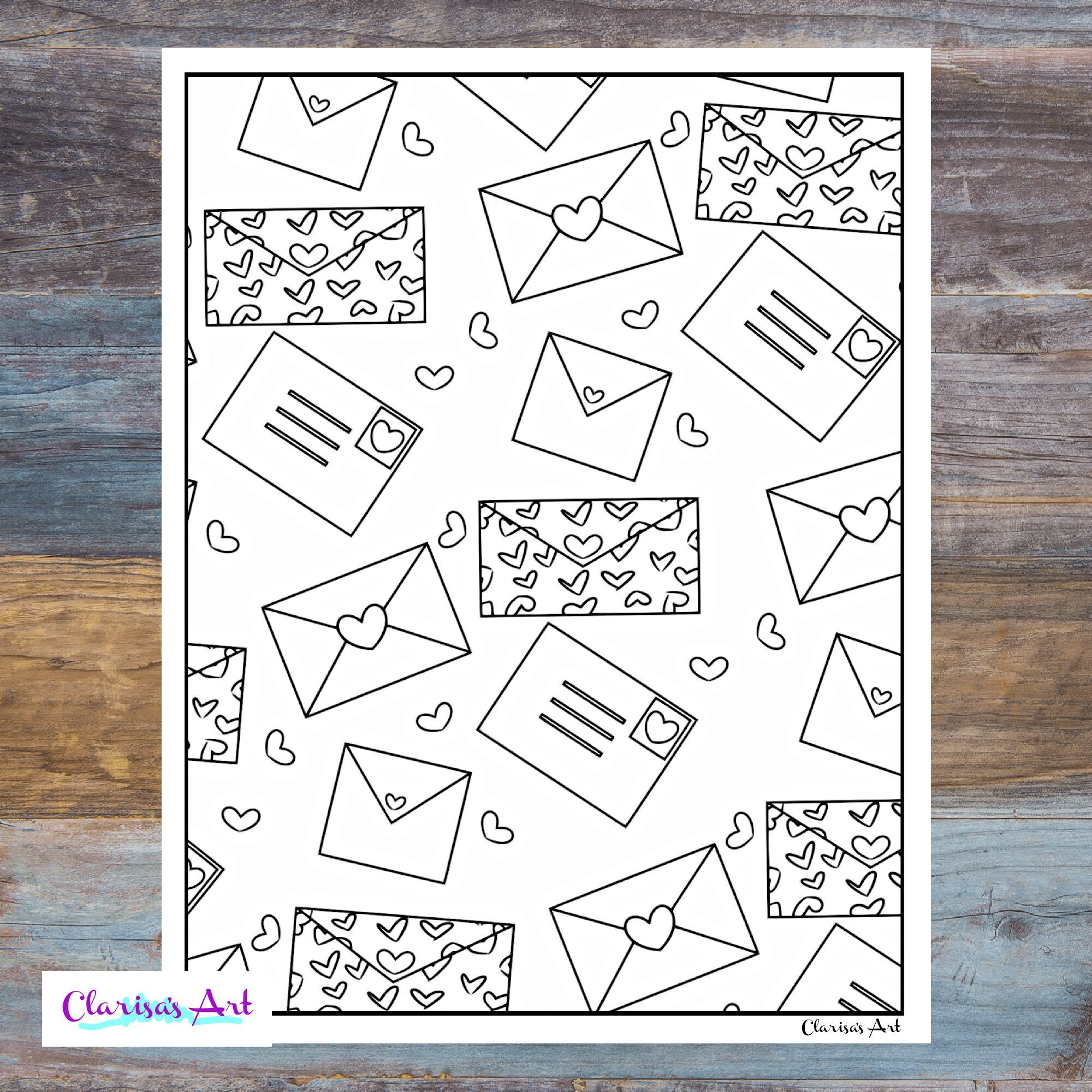 Valentine Envelope Coloring Page | Fun Coloring Page for Children and ...