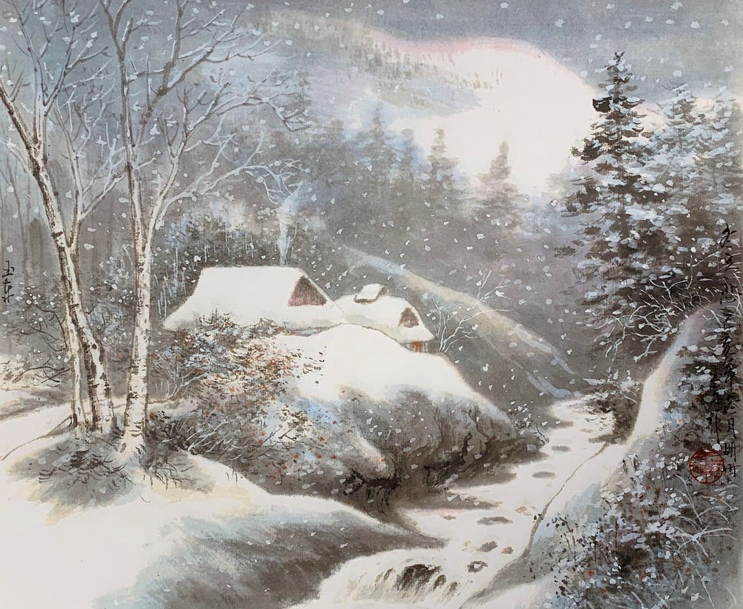 Winter II, Chinese Ink Painting, Print - Etsy