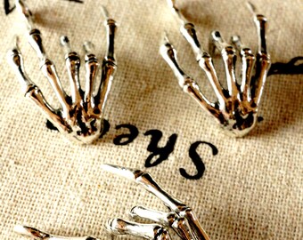 One 1 Large Skeleton Hand Pendant Large Skeleton Hand Charm | Etsy