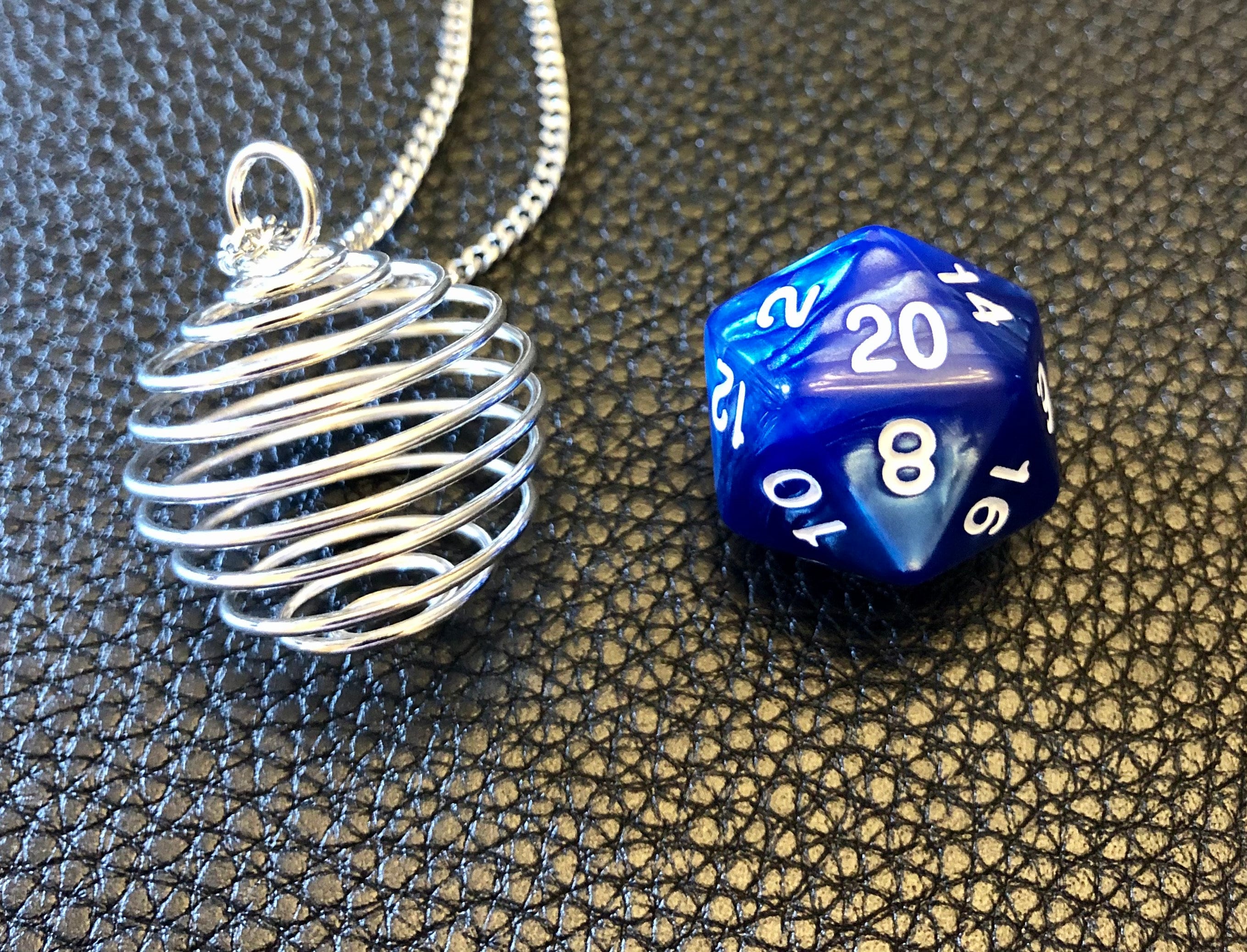 Spiral Wire Wrapped Removable 16mm D20 Dice Necklace | Etsy