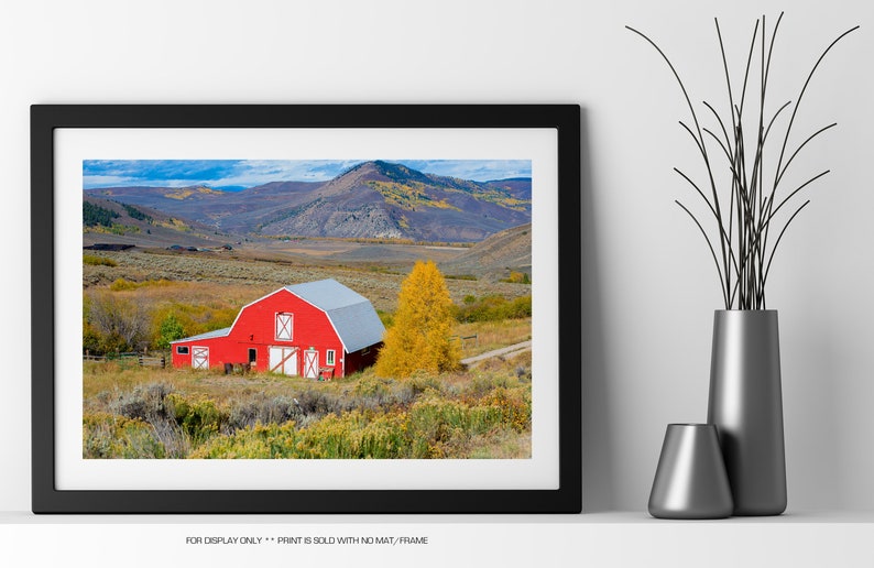 Red Barn Photo Red Barn Print Red Barn Rural Decor Aspen | Etsy