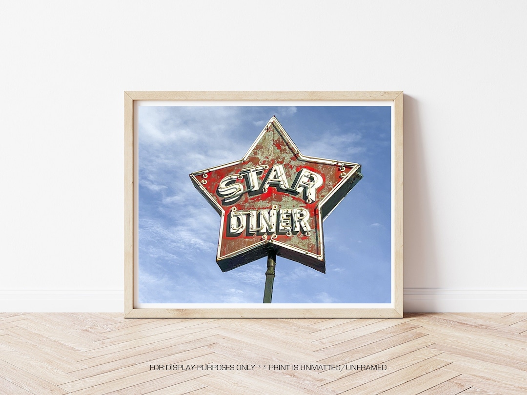 Kitchen Wall Art - Star Diner, Vintage Photo, Retro Sign, Kitchen Decor ...