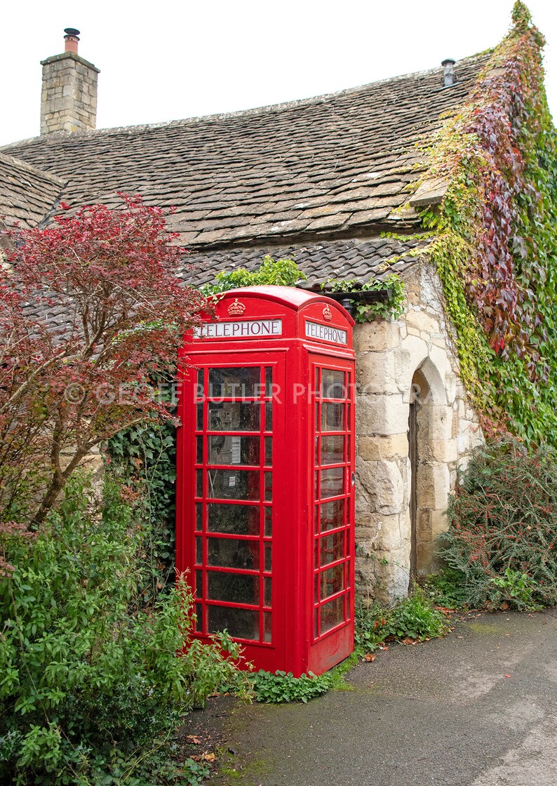 The Cotswolds - Red Telephone Box, Cotswolds Photography, Red Phone ...