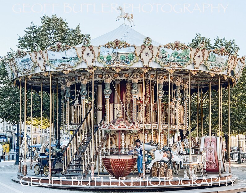 Bordeaux Carousel, Carousel Photography, Nursery Wall Art, Merry-go-round, Nursery Decor ...