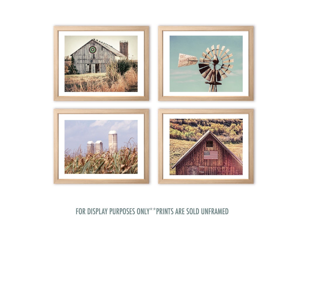 Modern Farmhouse Photography Set of 4 Farm Prints Rural - Etsy