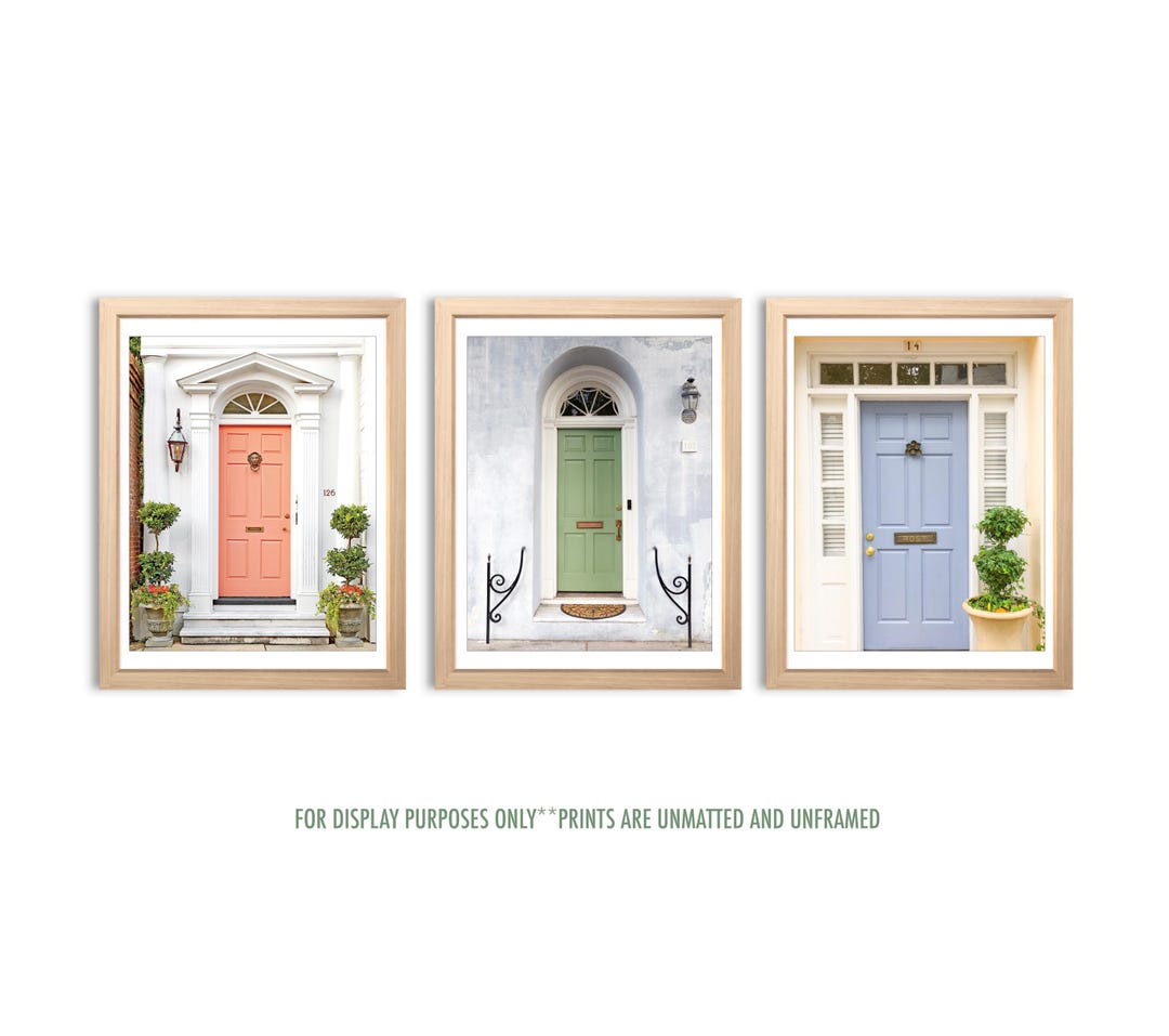 Charleston Doors - Set of 3, Pastel Colors, Pastel Doors, Southern Wall ...