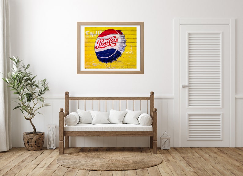 Pepsi Wall Art, Pepsi Sign, Vintage Pepsi Photo, Pepsi Photography ...