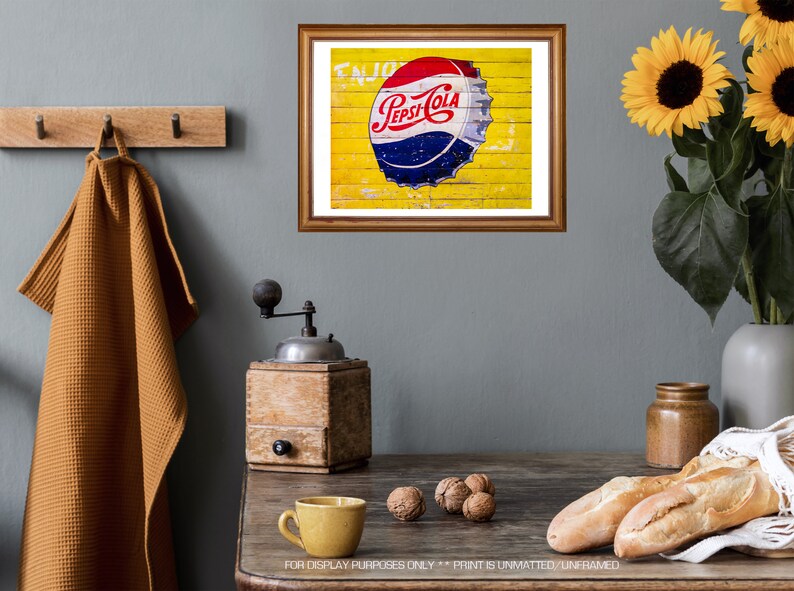 Pepsi Wall Art, Pepsi Sign, Vintage Pepsi Photo, Pepsi Photography ...
