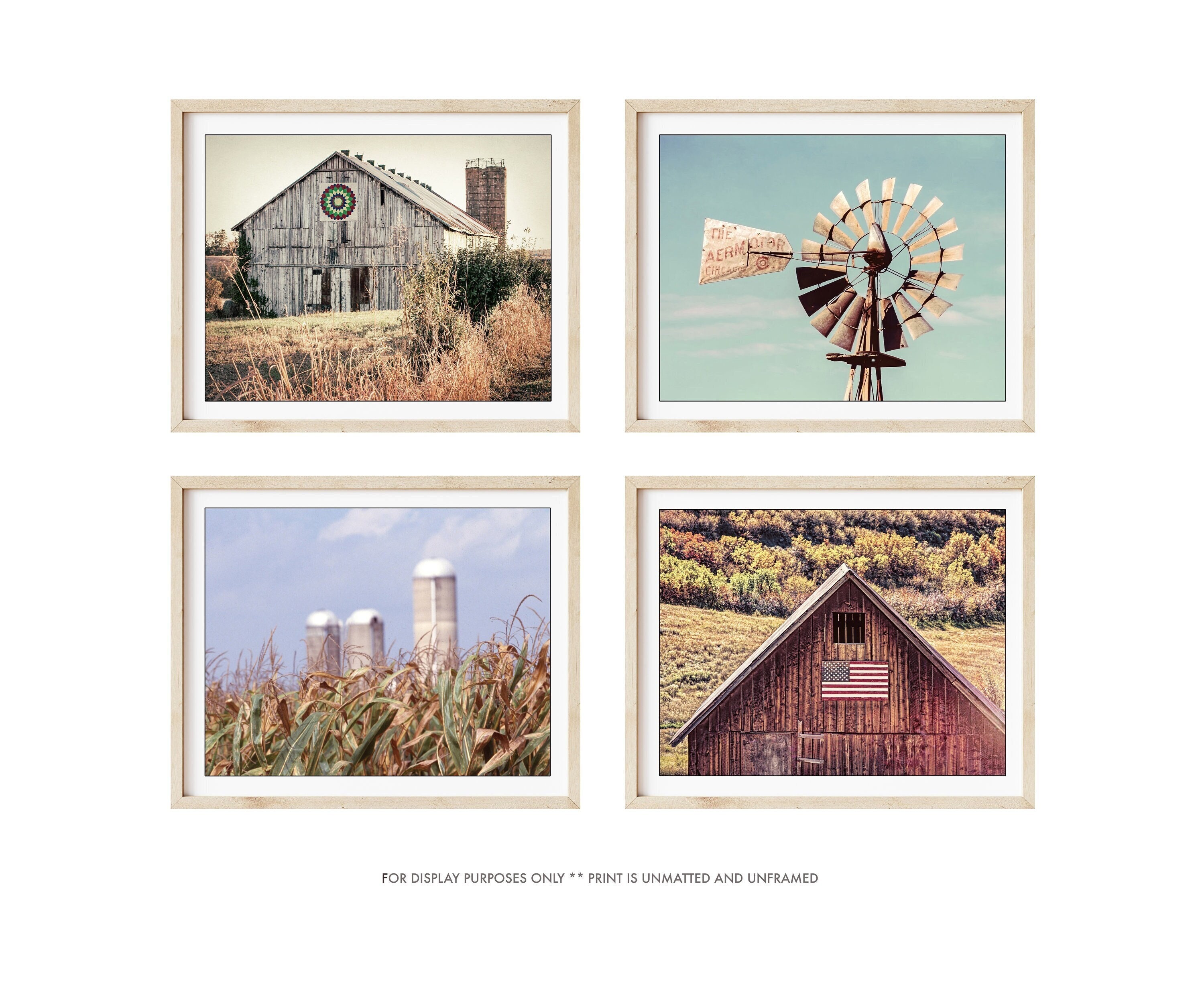 Modern Farmhouse Photography Set of 4 Farm Prints Rural Americana ...