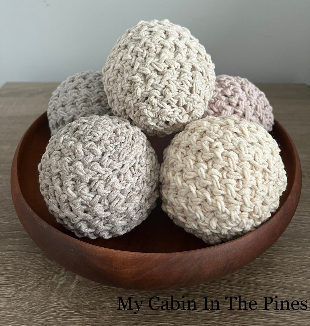 Yarn Ball Bowl Fillers, Decorative Balls, Set of 5 - Etsy