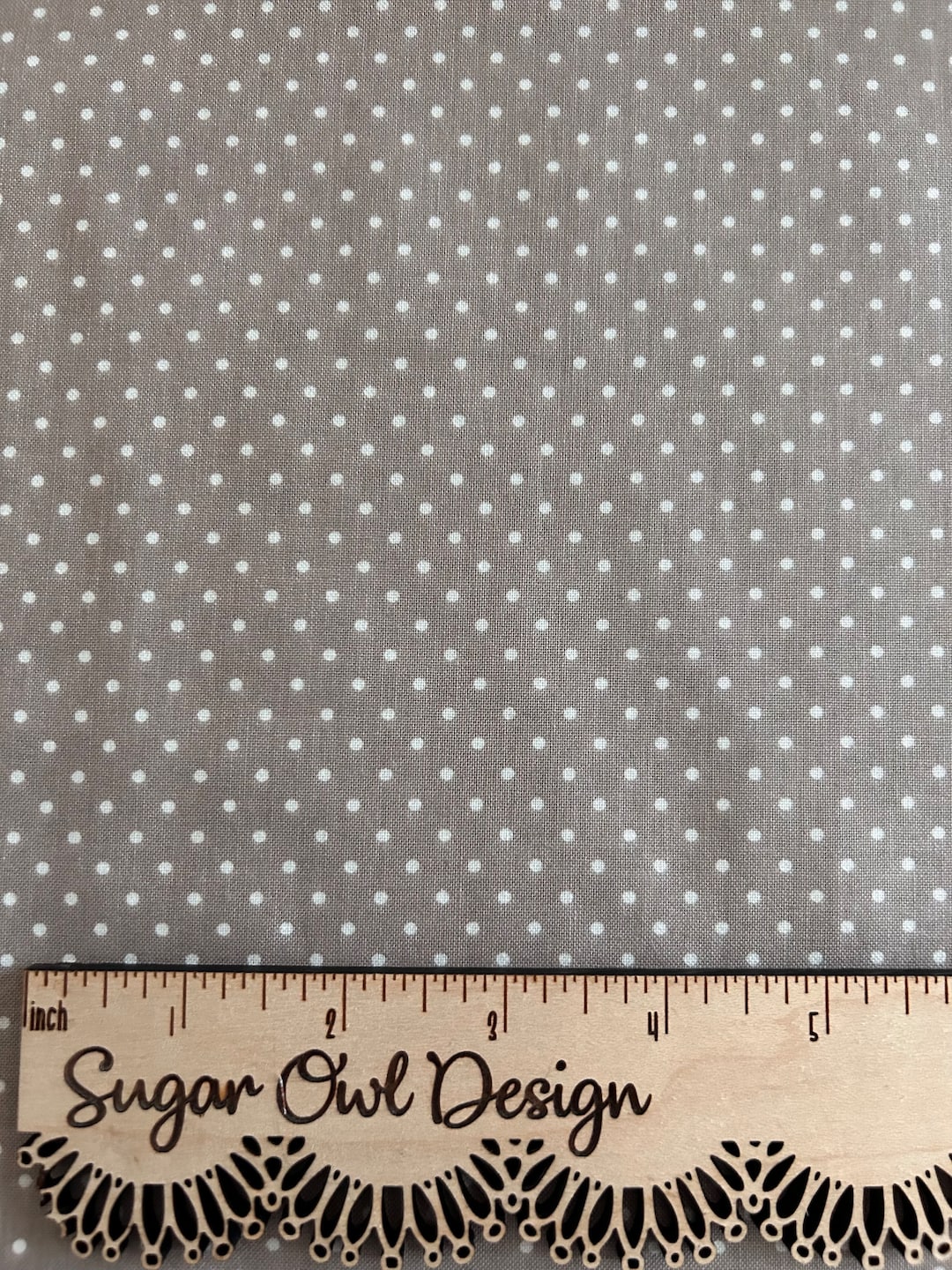 Gray Small Dot Fabric - Riley Blake Swiss Dot - Taupe Grey and White ...