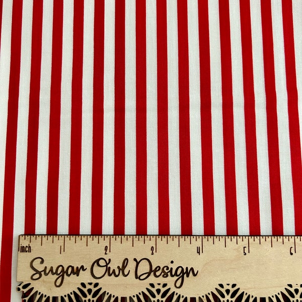 Red and White Striped Fabric - Etsy