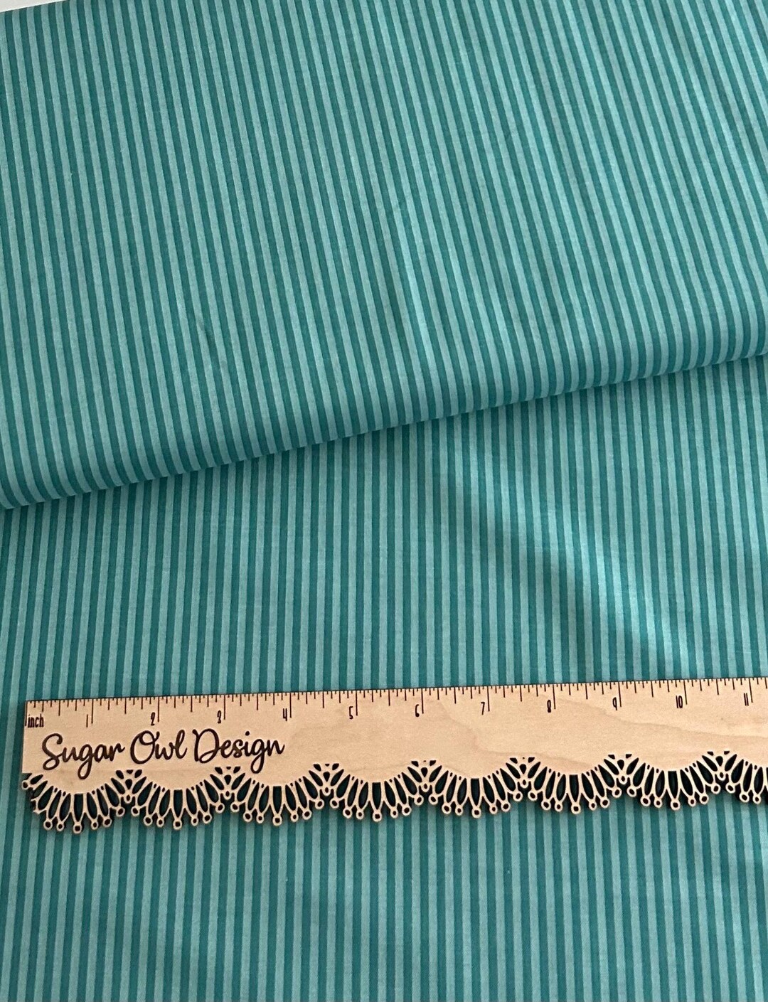 Teal Blue Tonal Stripe Fabric - Riley Blake Designs Teal 1/8" Stripe ...