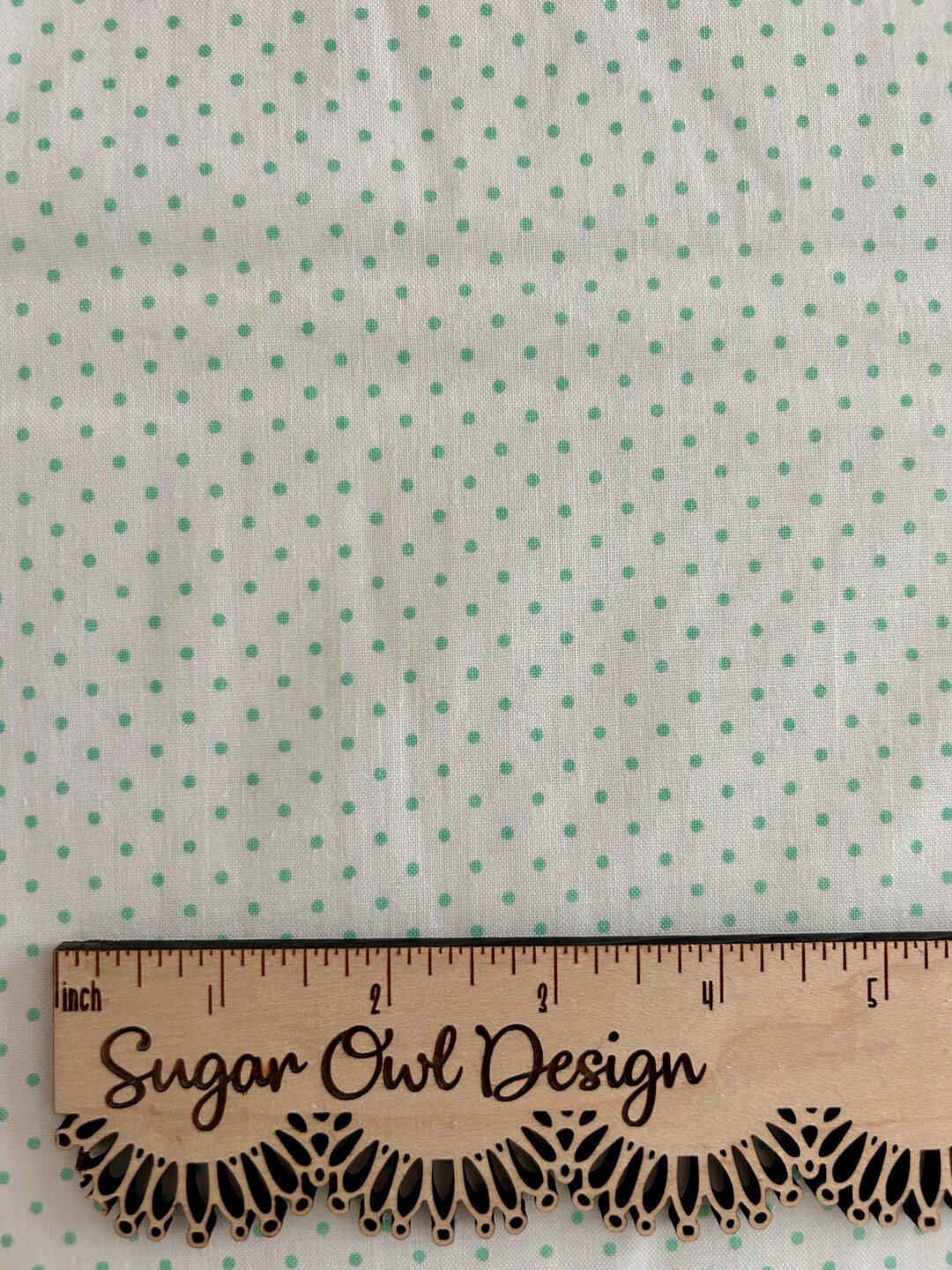 LAST 18" of Mint Pin Dot Fabric - Riley Blake Swiss Dot - White and ...
