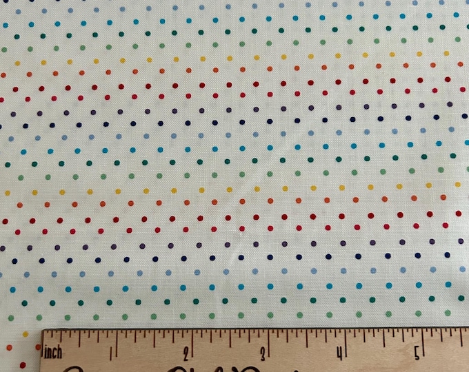 Rainbow Colors Small Dot Cotton Fabric - Riley Blake Swiss Dot in ...