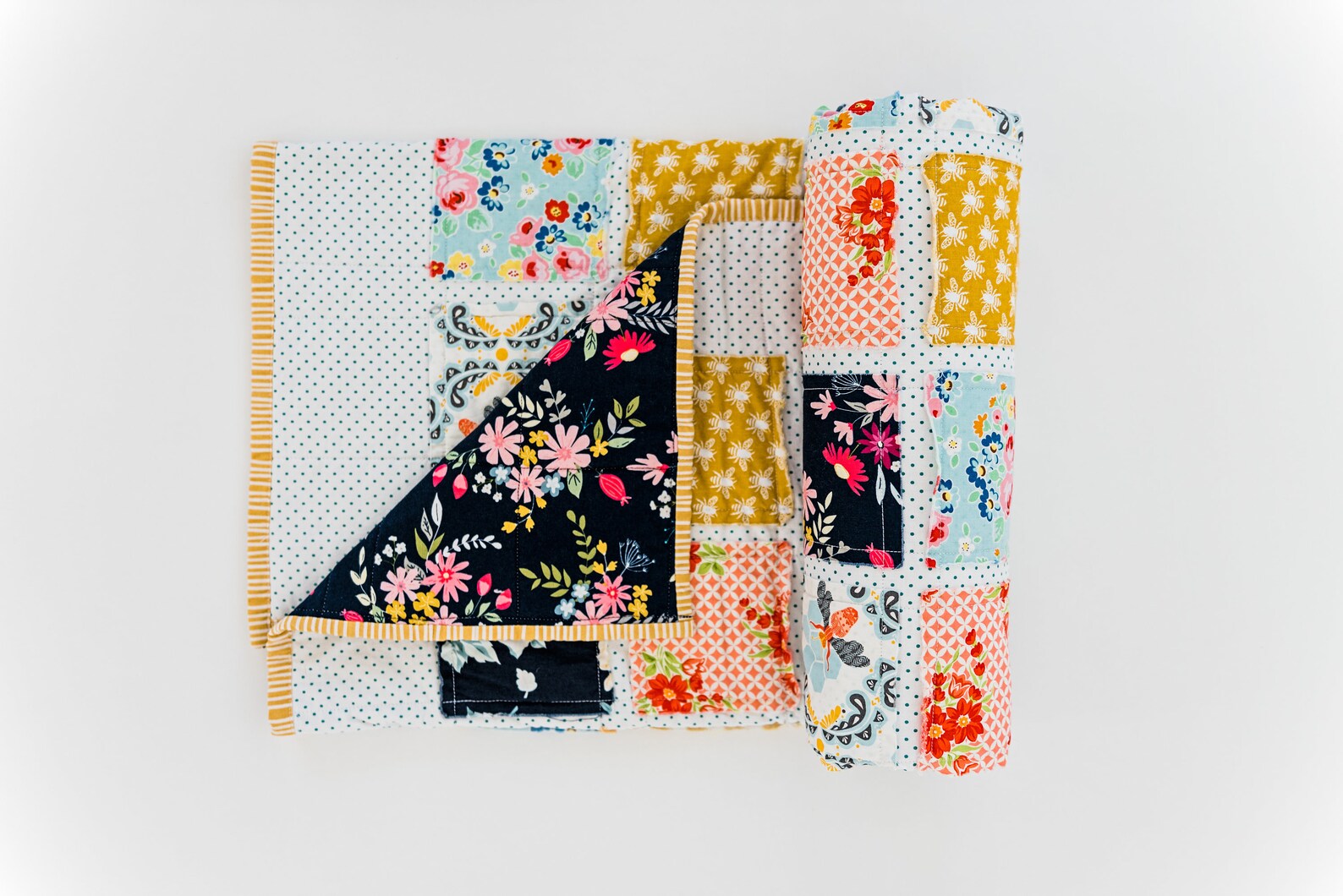 Raw Appliqué Patchwork Quilt Pattern - Modern Patchwork Digital ...