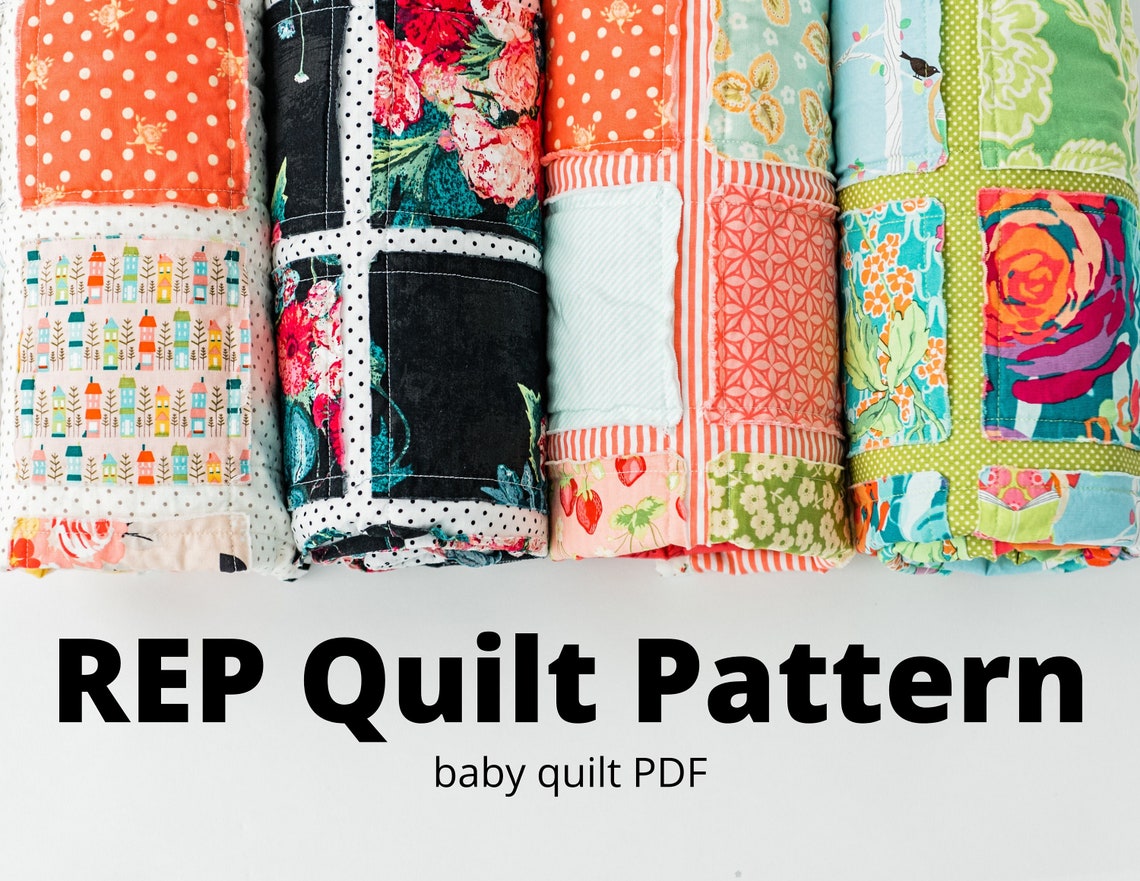 Raw Appliqué Patchwork Quilt Pattern - Modern Patchwork Digital ...