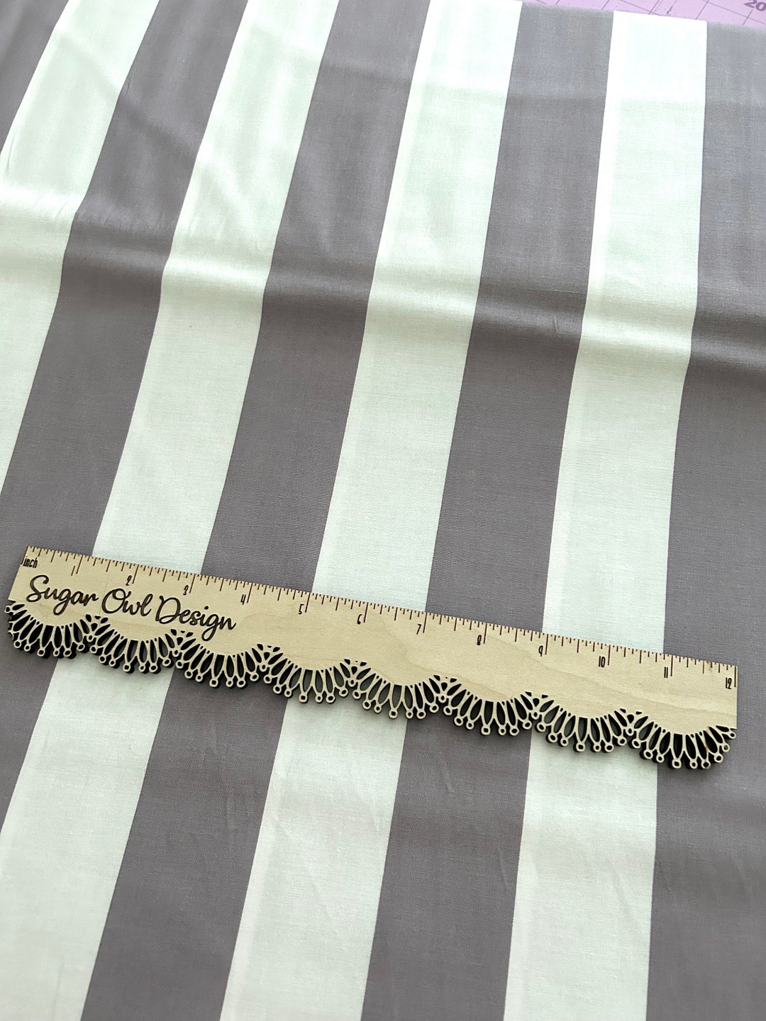 Large Gray and White Stripe Fabric - Riley Blake Designs 2" Stripe ...