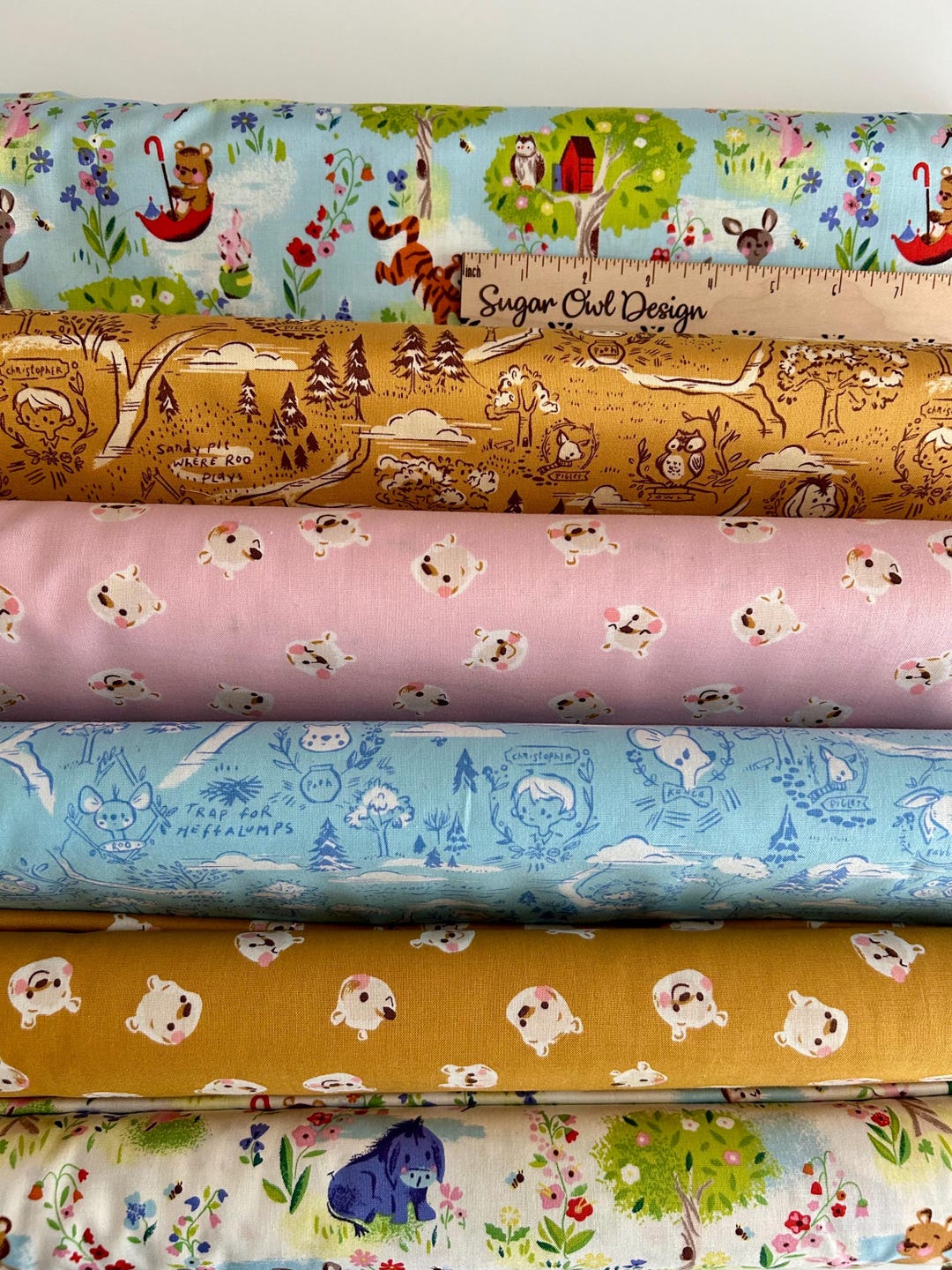 Fat Quarter Bundle of Winnie the Pooh 100 Aker Woods Fabric by Jill ...