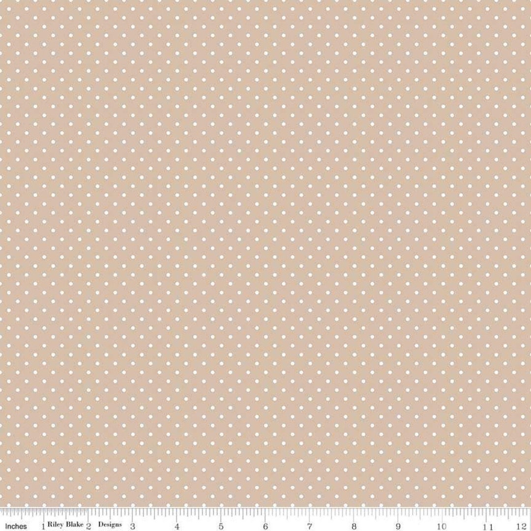 Tan Small Dot Fabric Riley Blake Swiss Dot in Beach Beige and White ...