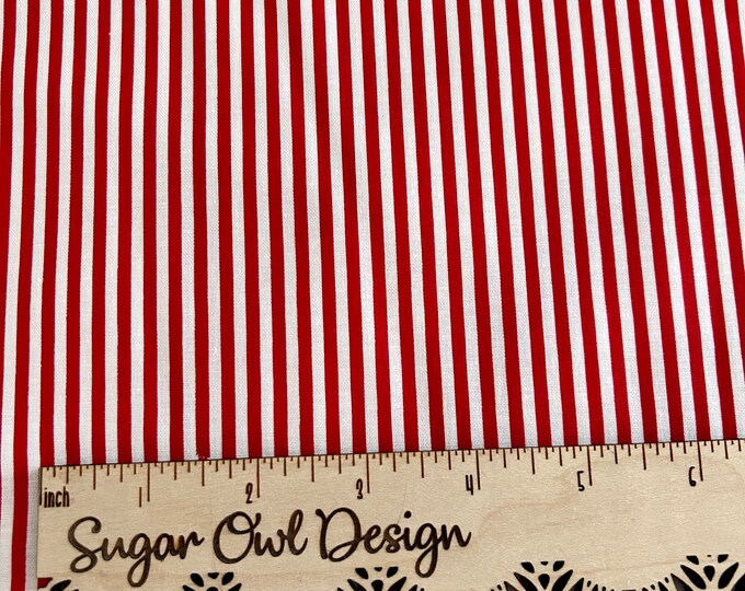 Red and White Stripe Fabric - Riley Blake Designs 1/8" Stripe - Red and ...