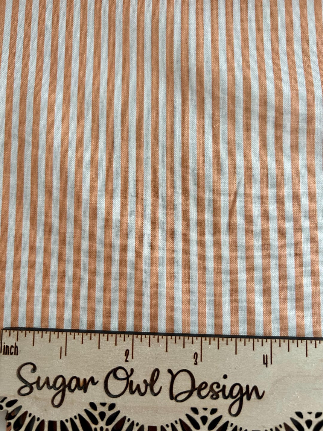 Light Orange and Cream Stripe Fabric - Riley Blake Designs 1/8" Stripe in Marmelade - Eighth ...