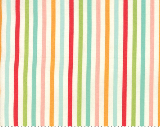 LAST 17" of Pastel Multi Colored Stripe Fabric -moda Essentially Yours ...