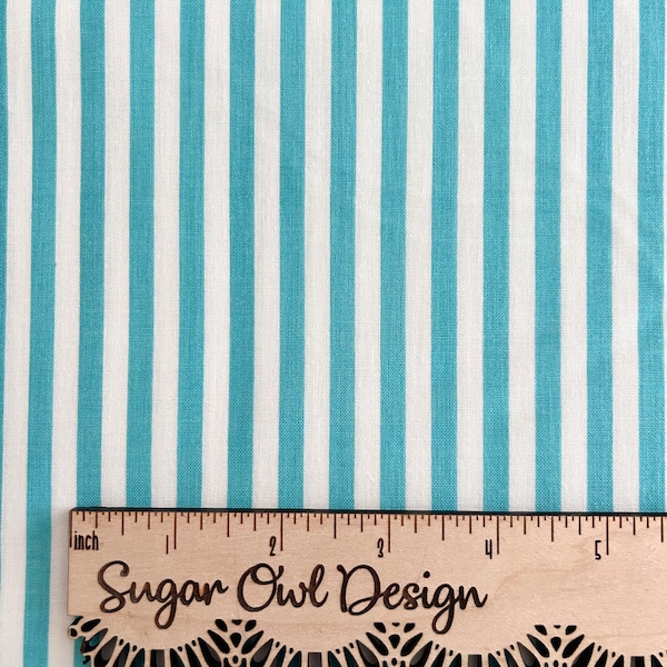 Aqua Striped Fabric - Etsy