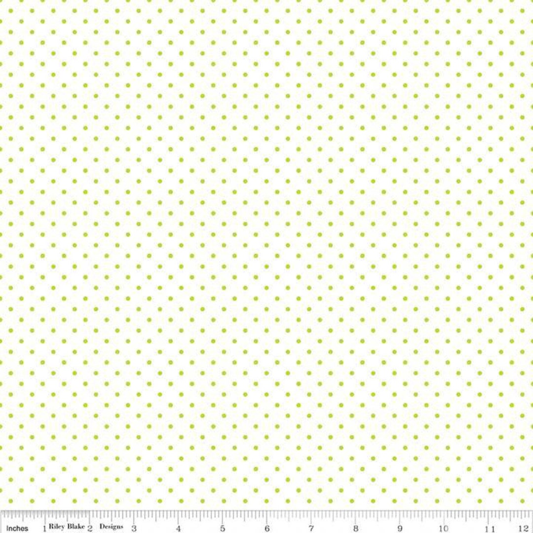 Lime Little Dot Fabric Riley Blake Swiss Dot White and Lime Green ...