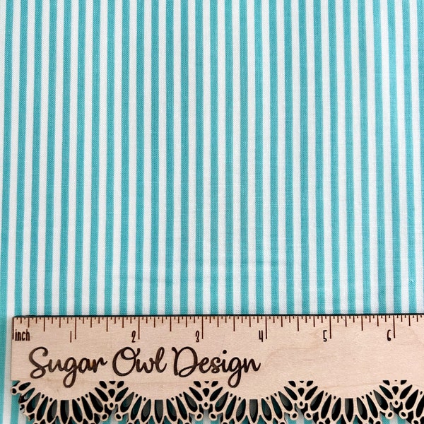 Aqua Striped Fabric - Etsy