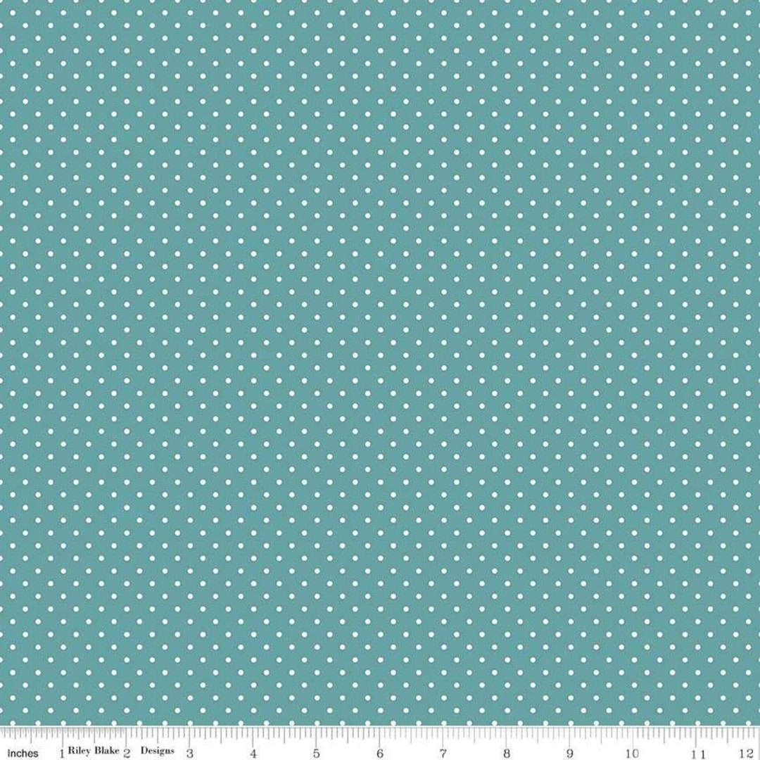 Teal Pin Dot Fabric Riley Blake Swiss Dot Turquoise and - Etsy