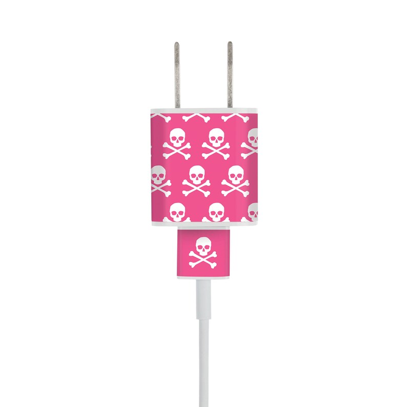 IPhone Charger Decal - Skull & Crossbones Pink - Colorful and Fun Gift ...