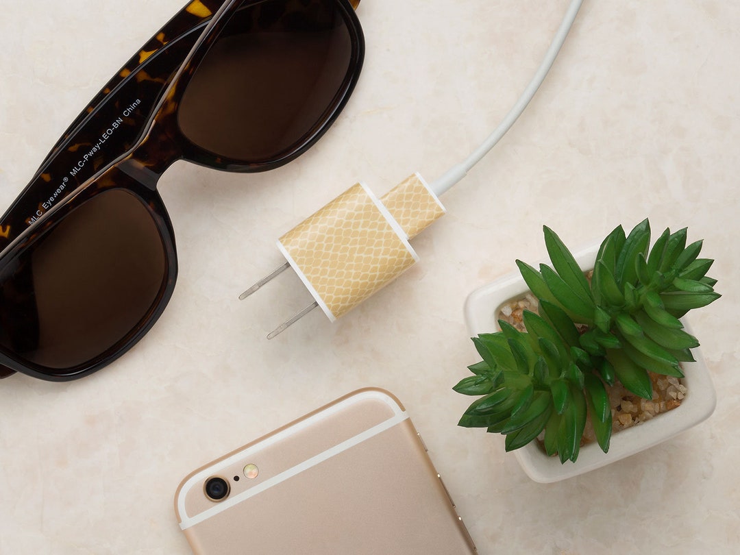 IPhone Charger Decal - Gold Scales - Yellow Tech Gift for Traveller - Etsy