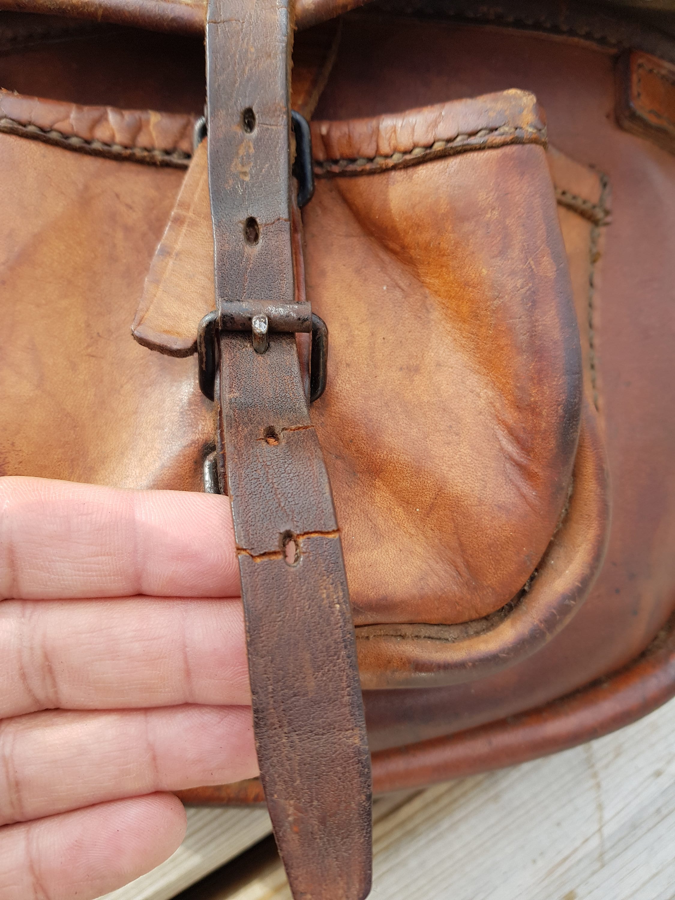 1960s Vintage French PTT La Poste Postman Small Bag Brown Leather ...