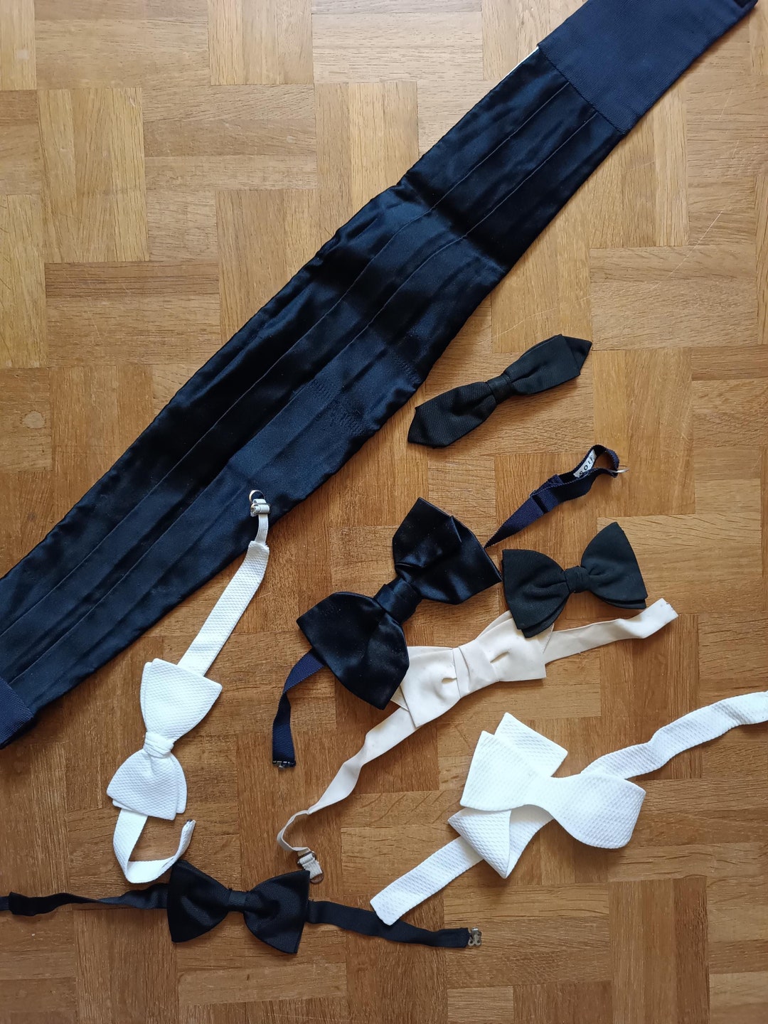 Collection Vintage 1960s 1970s Black and White Bow Ties Formal Wear Cummerbund - Etsy