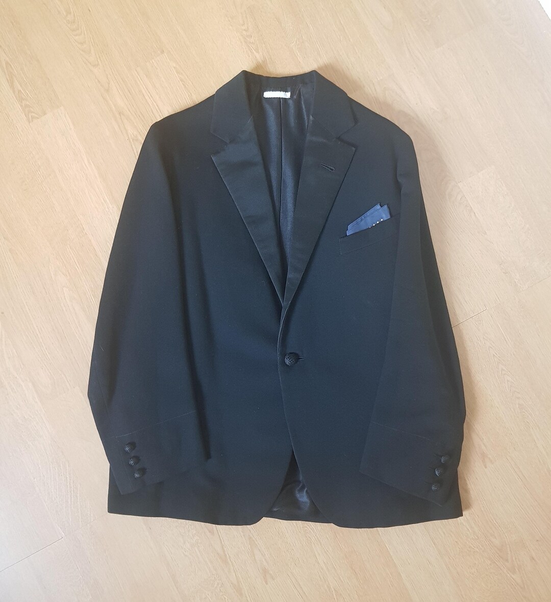 1960s Vintage French Tuxedo Jacket One-button Evening Wear Mens 36 ...