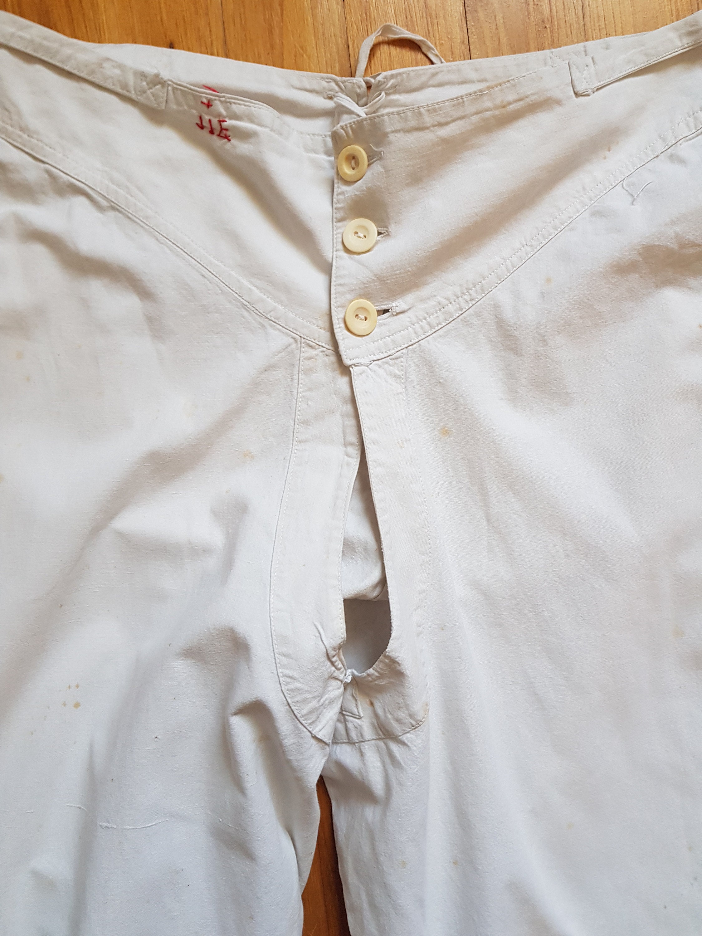 Antique French Mens Linen Drawers Underwear Breeches Full Length ...