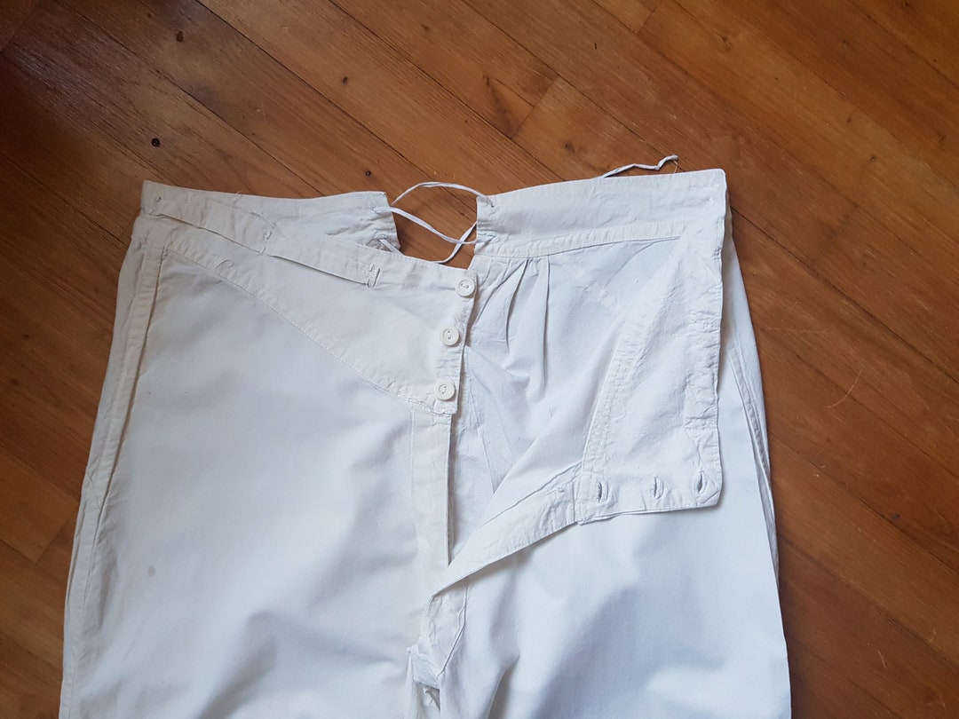Antique French Mens Linen Drawers Underwear Breeches Full Length ...